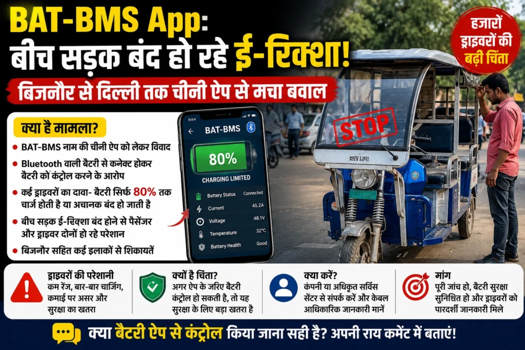 BAT-BMS App क्या है? बीच सड़क बंद हो रहे ई-रिक्शा, जानिए पूरा मामला